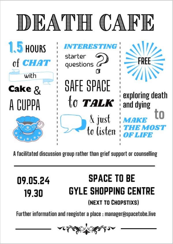 New Death Cafe at Space to Be | Good Life, Good Death, Good Grief